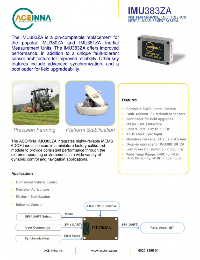 IMU383ZA technical document page 1