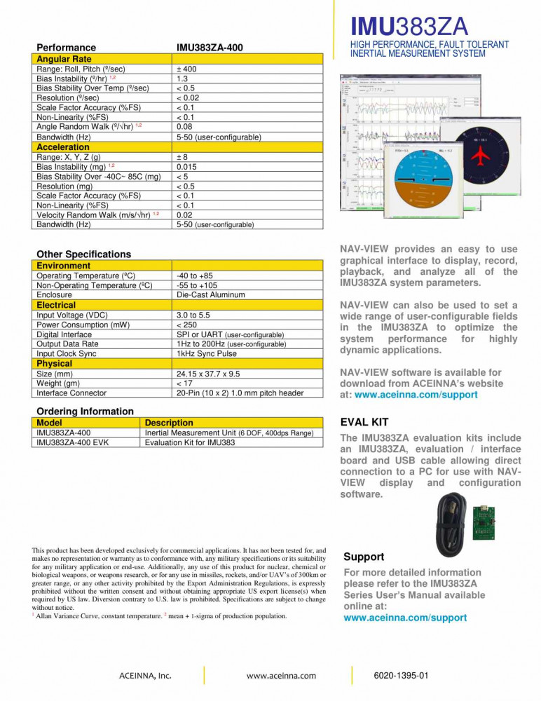 IMU383ZA technical document page 2