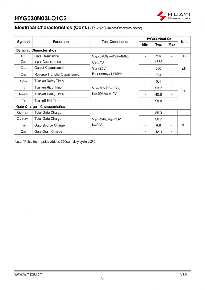 HYG030N03LQ1C2 datasheet page 3