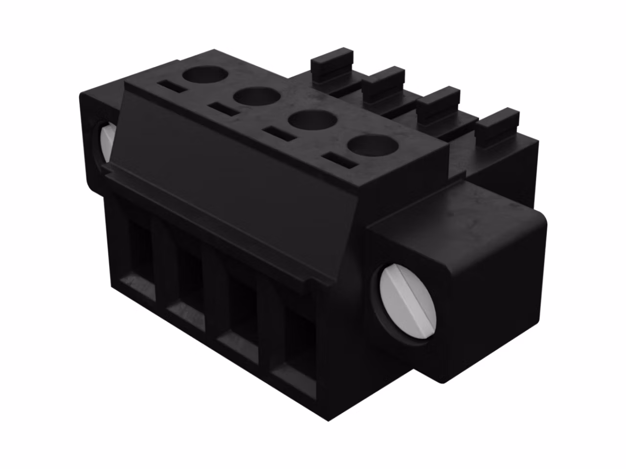 3.81mm Pitch Eurostyle Horizontal Plug, with Retention Screws and Reverse Imprinting, Black, 4 Circuits for sale