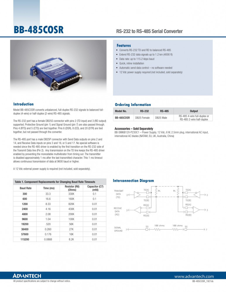 BB-485COSR technical document page 1