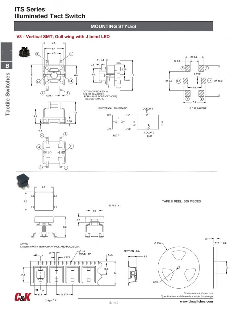 C&K ITS series datasheet page 4