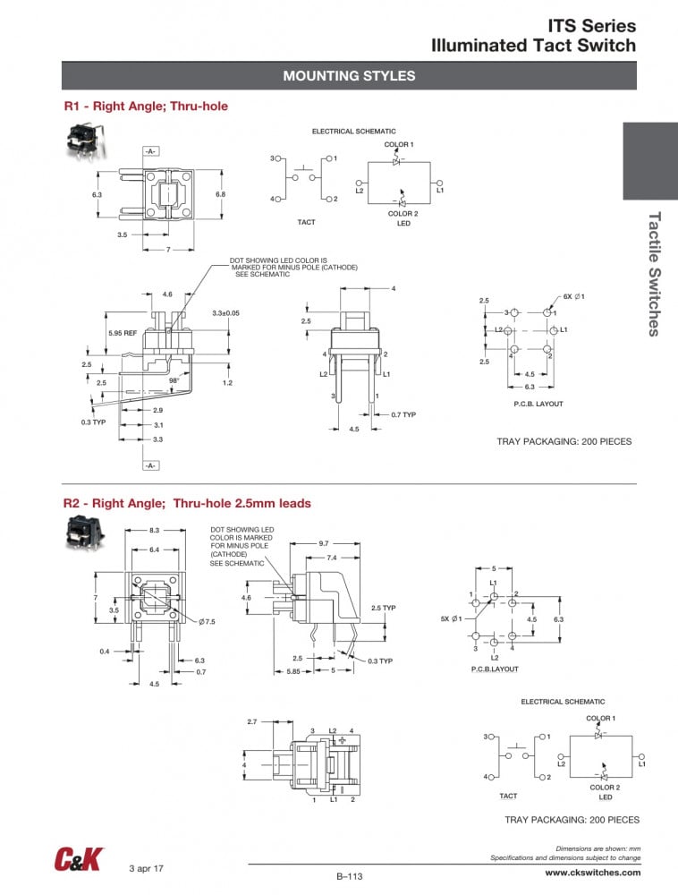C&K ITS series datasheet page 5