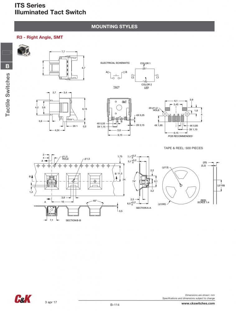C&K ITS series datasheet page 6