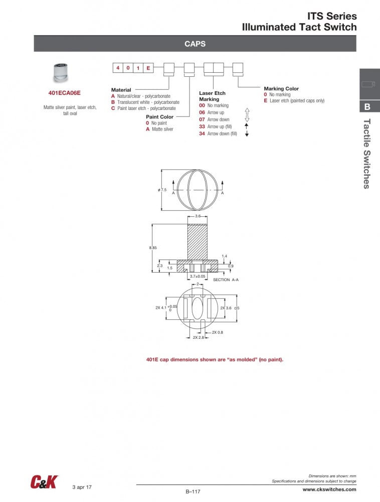 C&K ITS series datasheet page 9