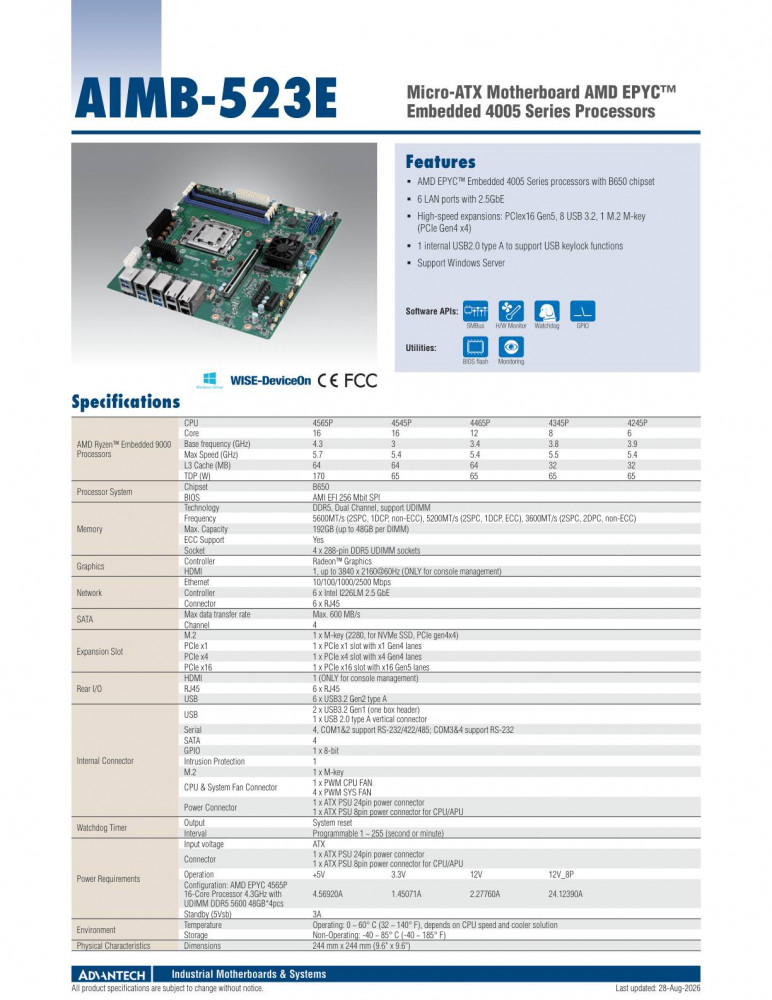 AIMB-523E product document page 1