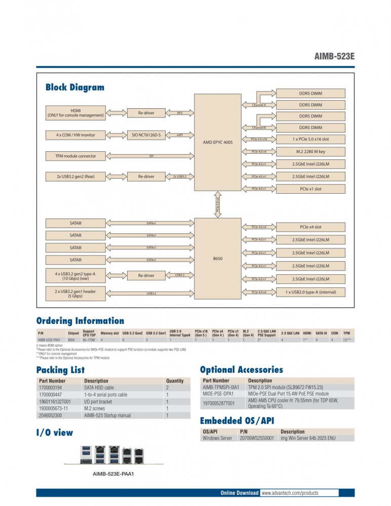 AIMB-523E product document page 2
