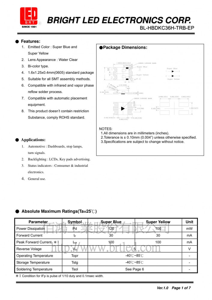 BL-HBDKC36H-TRB-EP datasheet page 1