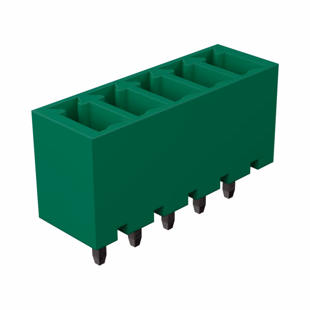 3.81mm Pitch Eurostyle Vertical PCB Header, Green Housing, 5 Circuits for sale