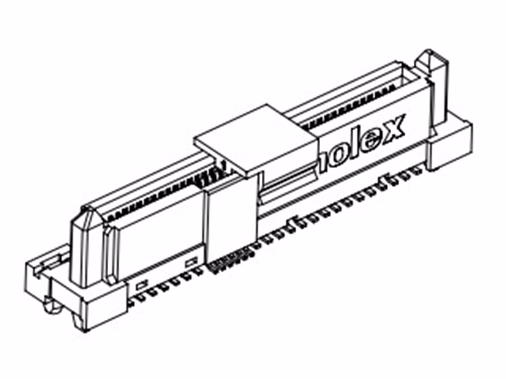 1.27mm Signal Pitch, 0.80mm Signal Pitch, 1.27mm Power Pitch SAS-4/PCIe-5 Receptacle, Vertical, Surface Mount, with 1.40mm Blade,  8.15mm Height, 1.45mm Peg Length, 1.00mm Minimum PCB Thickness, 68 Circuits, with Cap, Embossed Tape and Reel, Lead-Free for sale