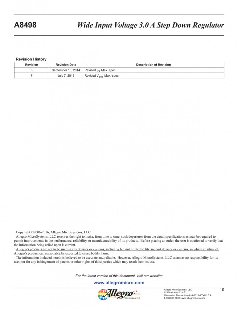 A8498 datasheet page 10