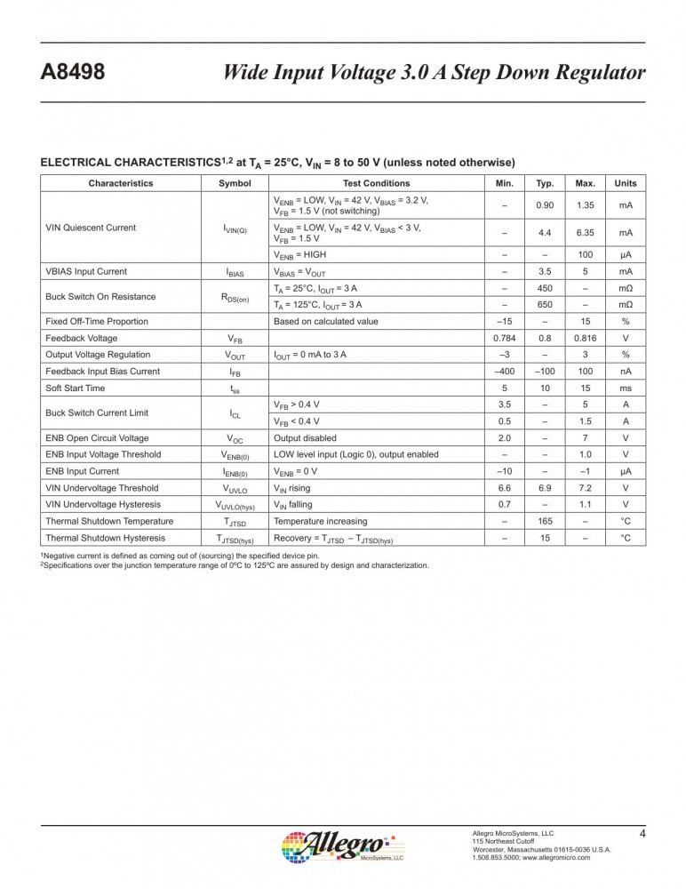 A8498 datasheet page 4