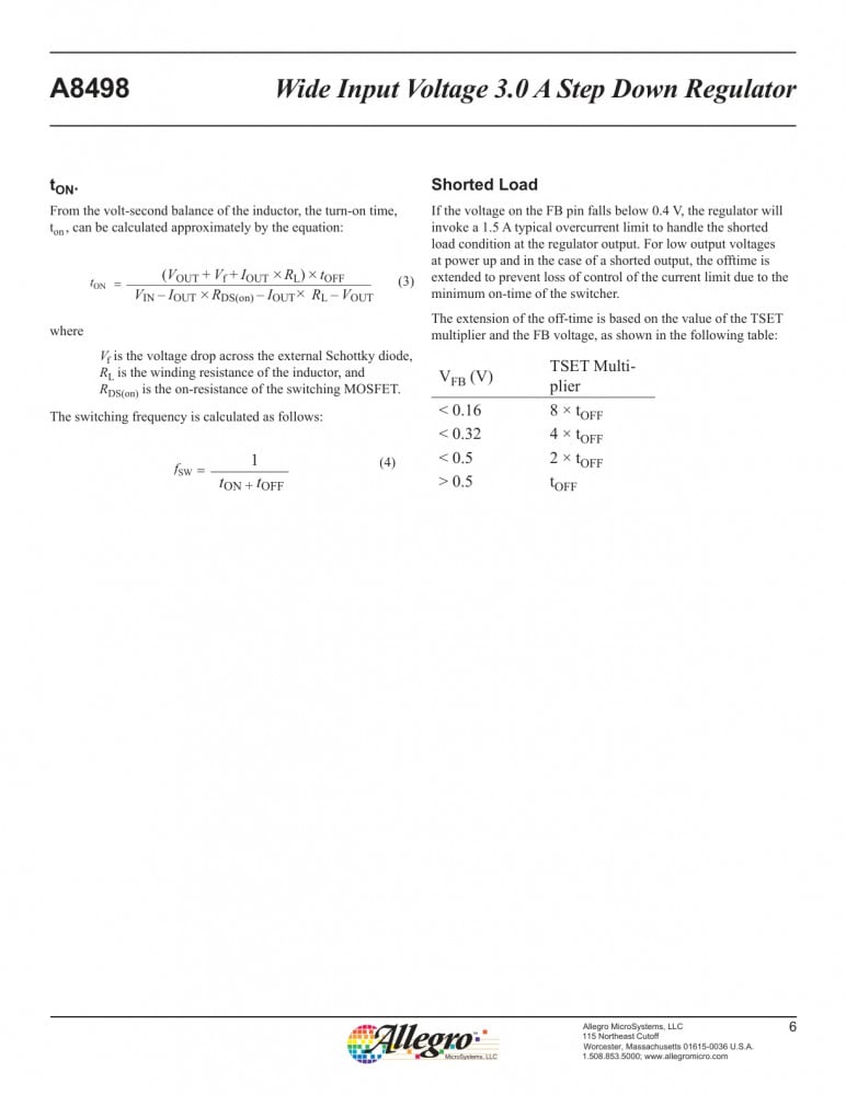 A8498 datasheet page 6