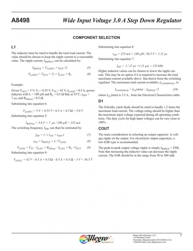 A8498 datasheet page 7