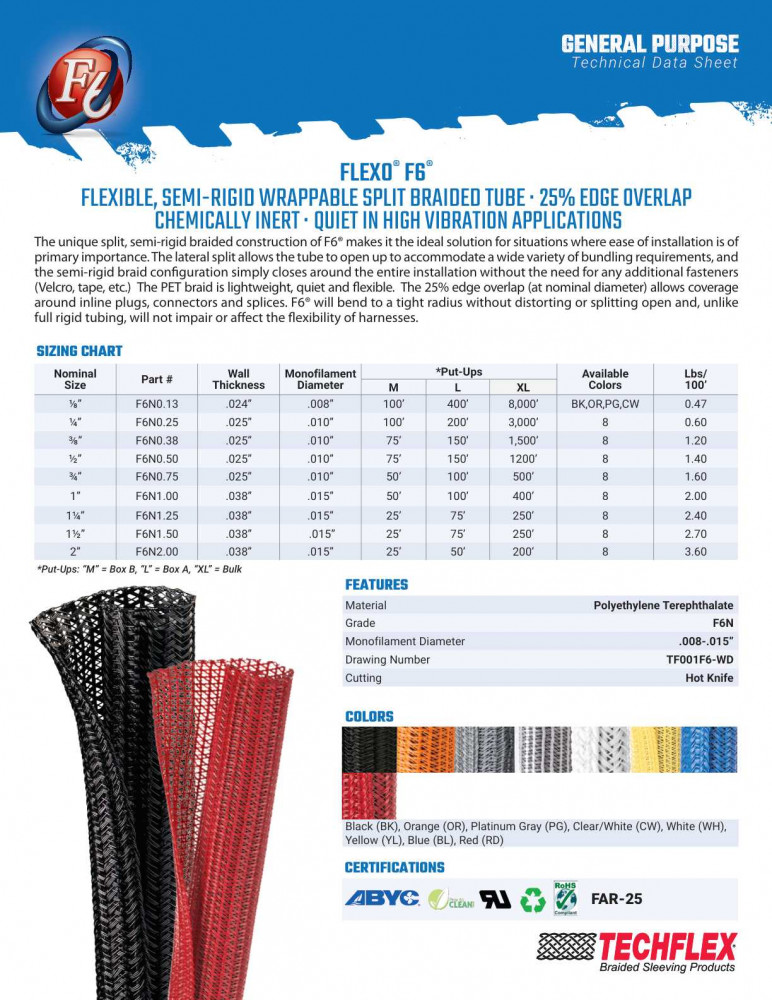 FLEXO F6 technical document, page 1