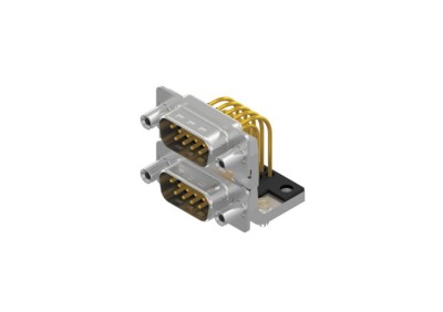 D-SUB Dual Port • Dual port 9-pos. / 9-pos. • Dual port plug upper / Plug bottom • Solder pin angled .625