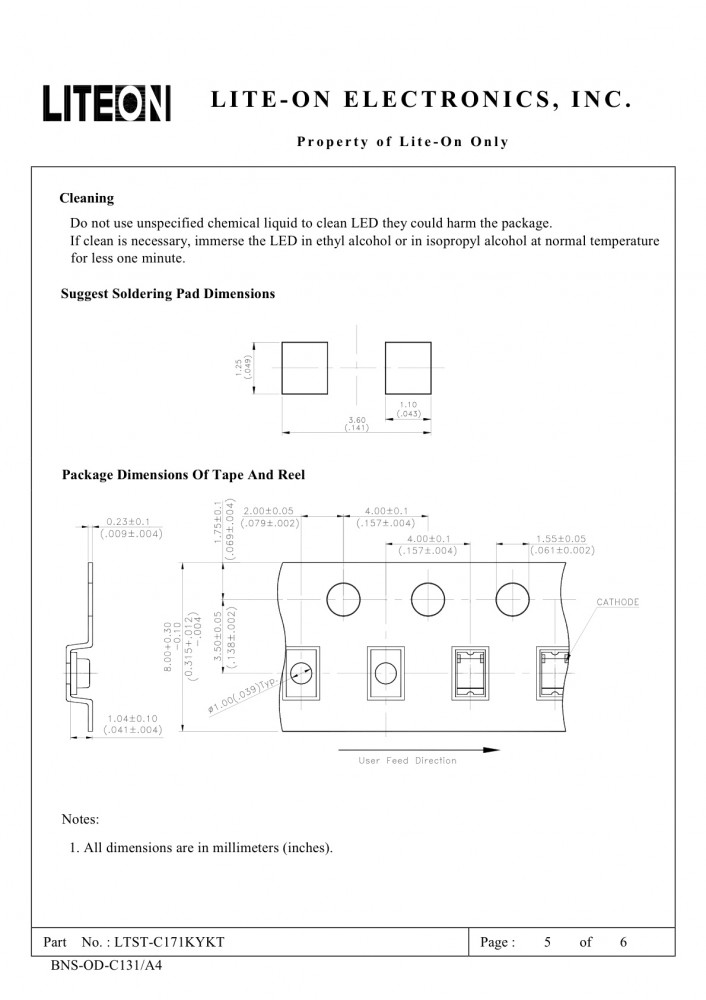 LTST-C171KYKT datasheet page 5