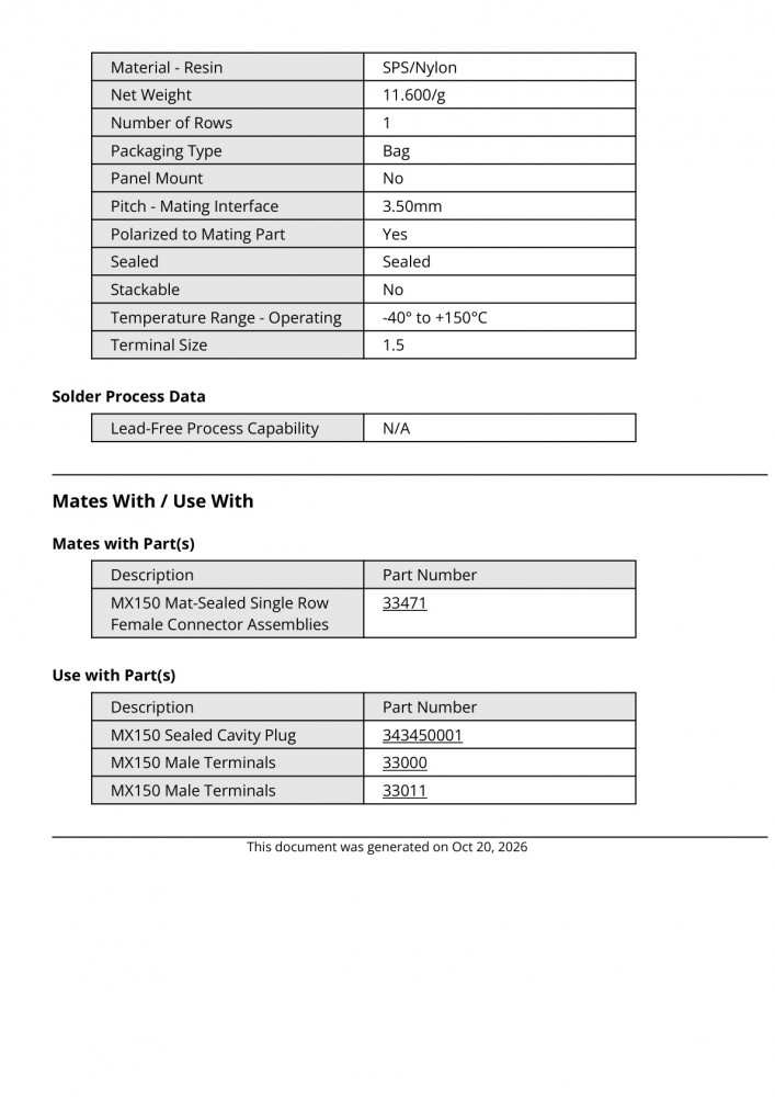 MOLEX 334810605 technical document preview, page 3