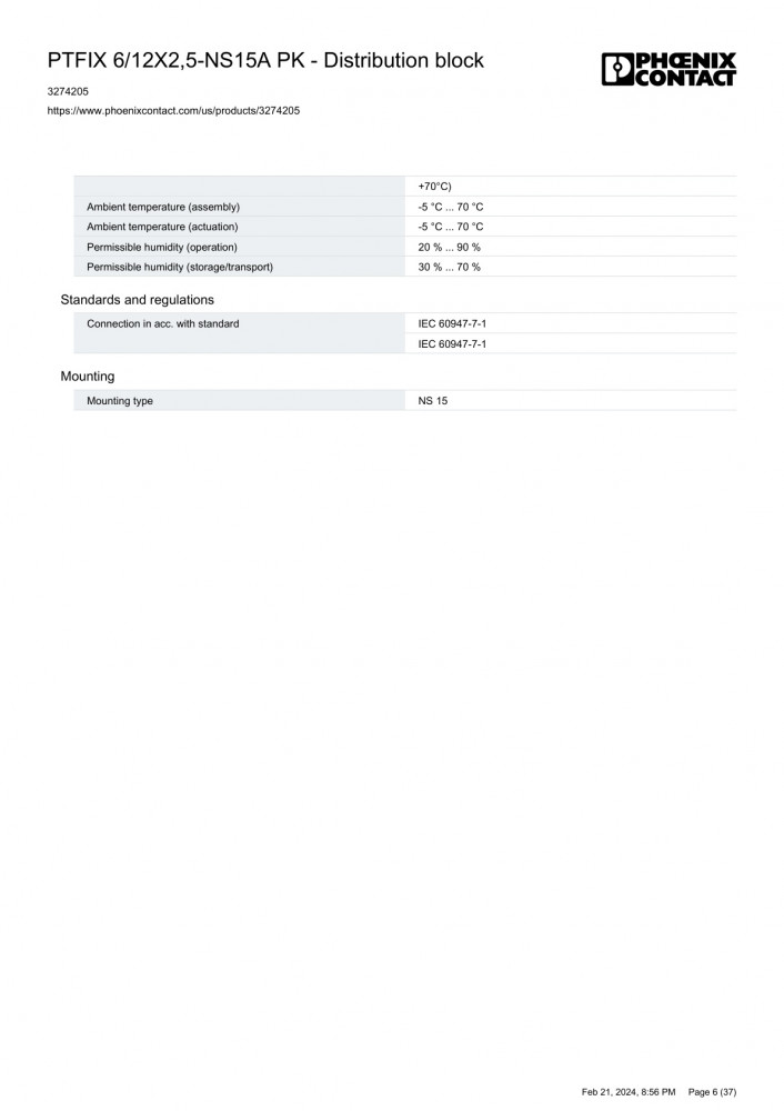 Phoenix Contact 3274205 technical document page 6