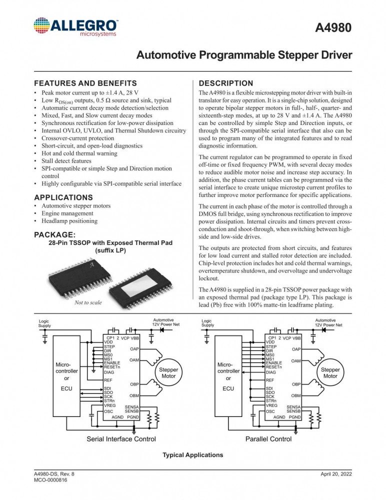 A4980 datasheet page 1