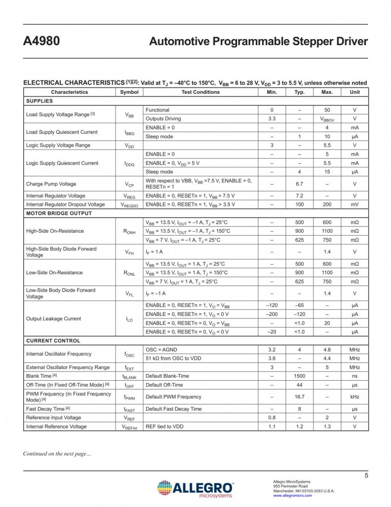 A4980 datasheet page 5