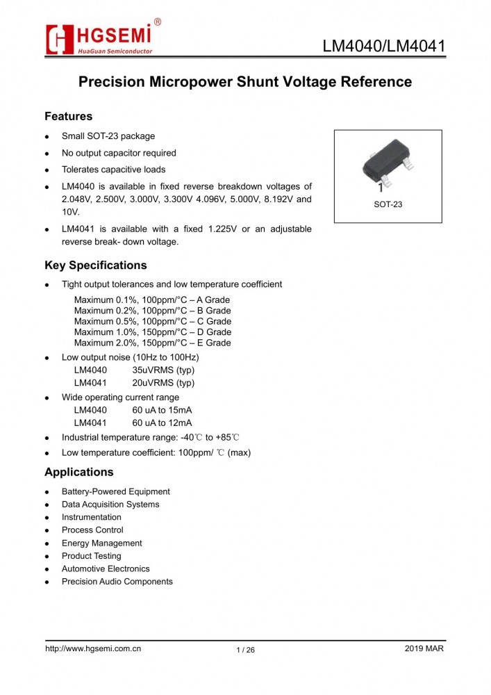 LM4040 datasheet page 1