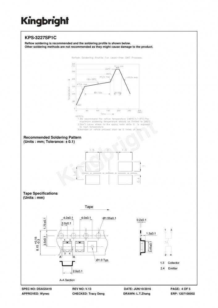 KPS-3227SP1C datasheet page 4