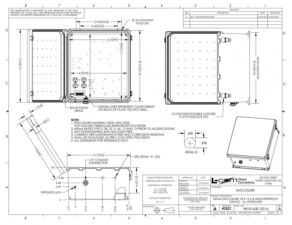 NB181608-100-UL technical document page