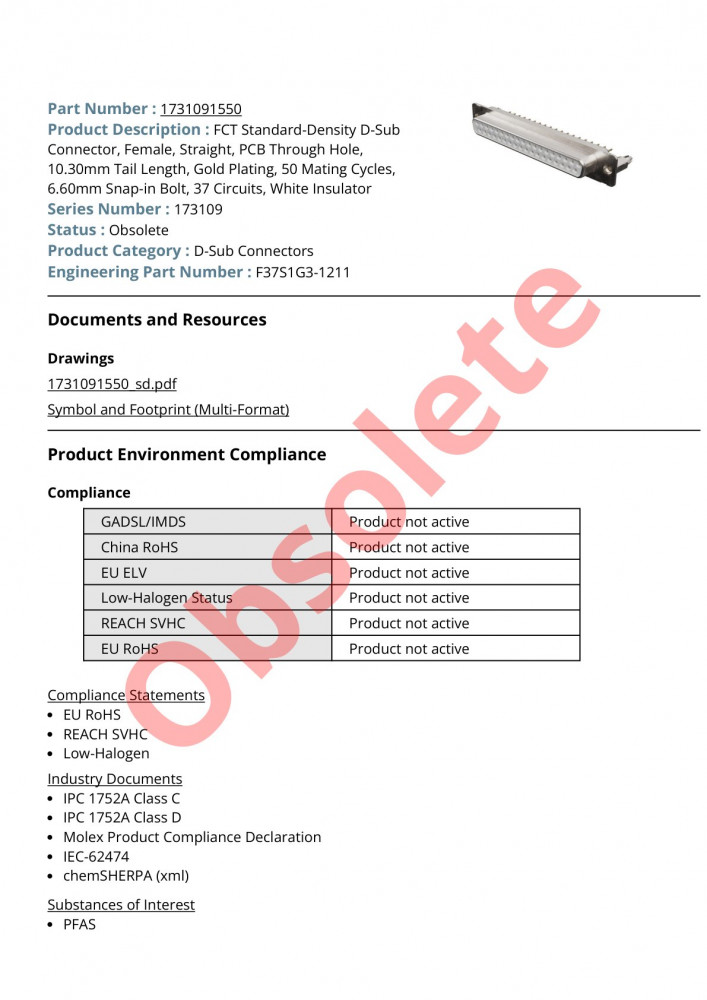 MOLEX 1731091550 technical drawing preview, page 1