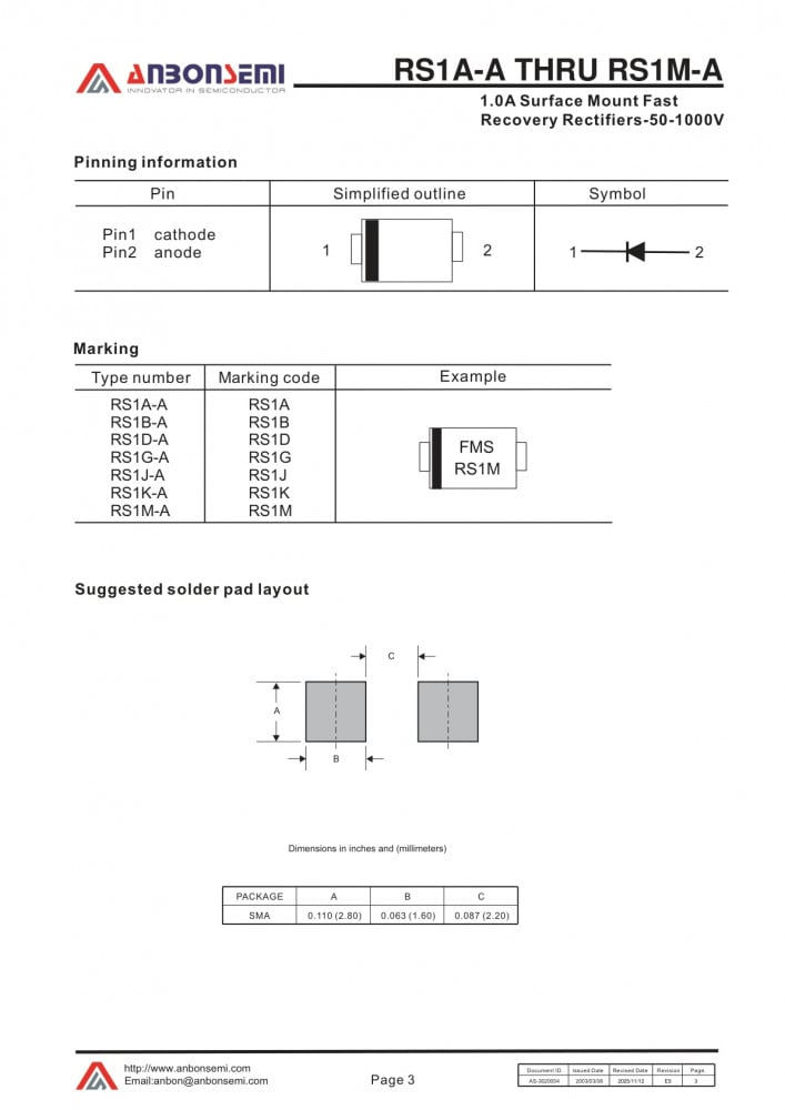 AnBon RS1D-A datasheet page 3