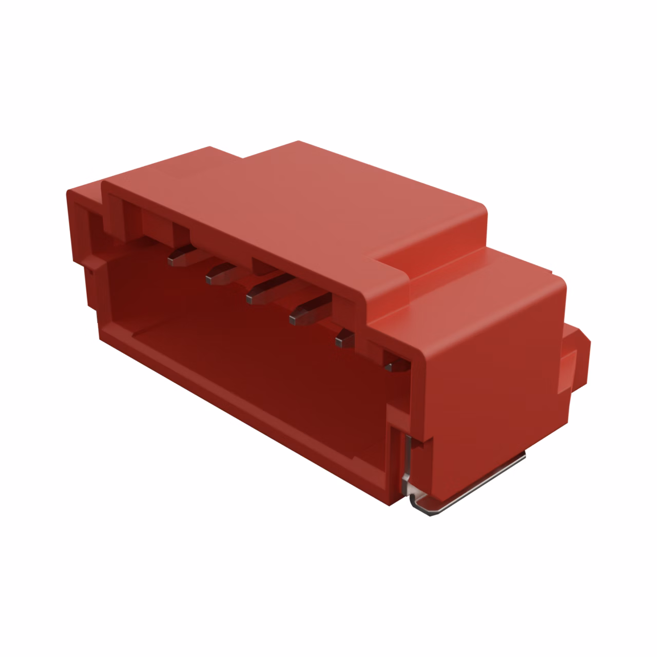 DuraClik Wire-to-Board Header, Single Row, Right-Angle, 6 Circuits, Tin (Sn) Plating, Red for sale