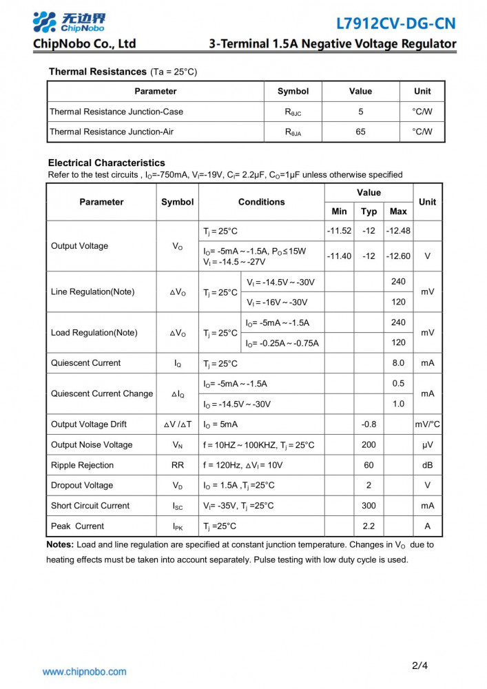 L7912CV-DG-CN datasheet page 2