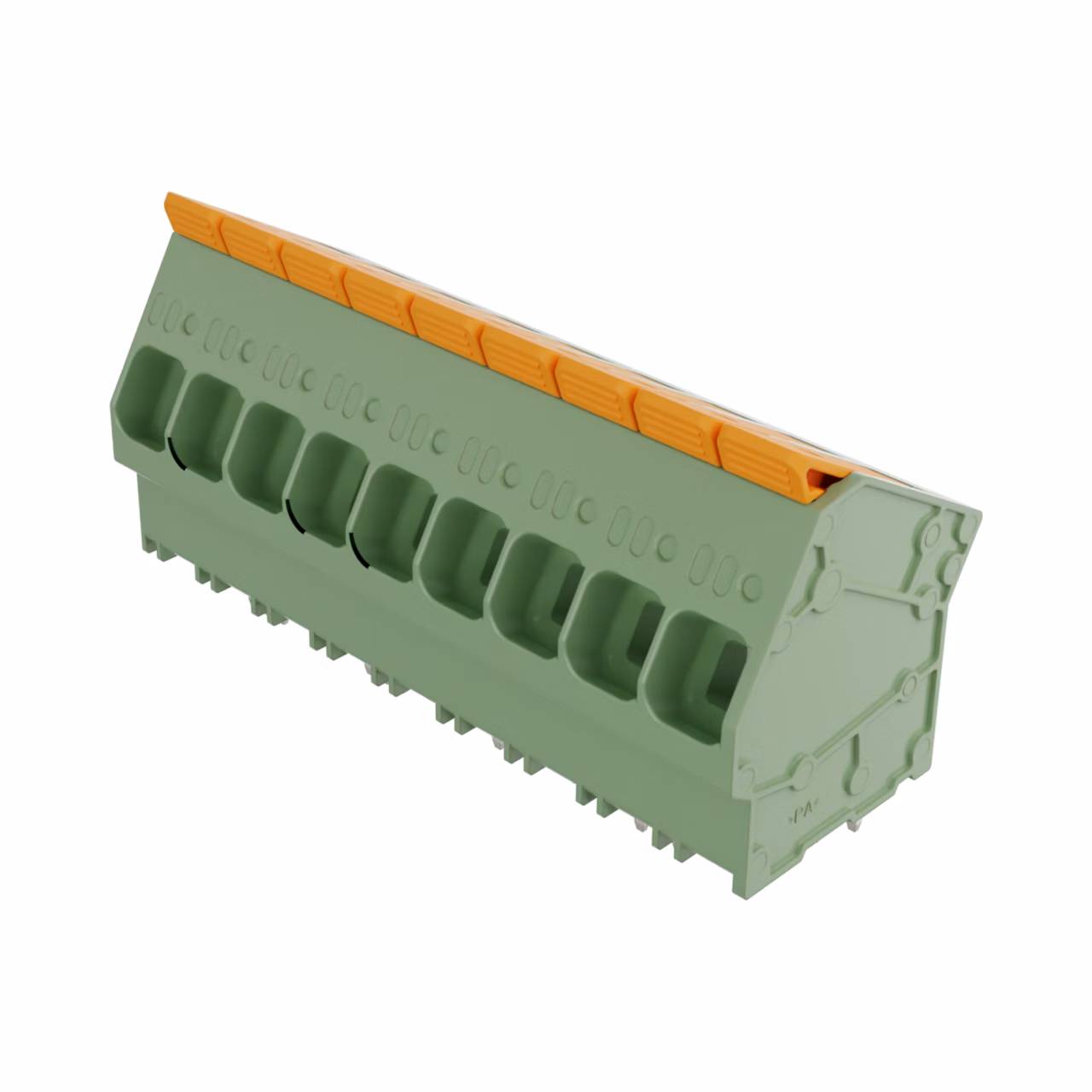 10.00mm Pitch Lever Activated Fixed Mount PCB Terminal Block, 35° Wire Entry, Left Rear Terminal, 9 Circuits for sale