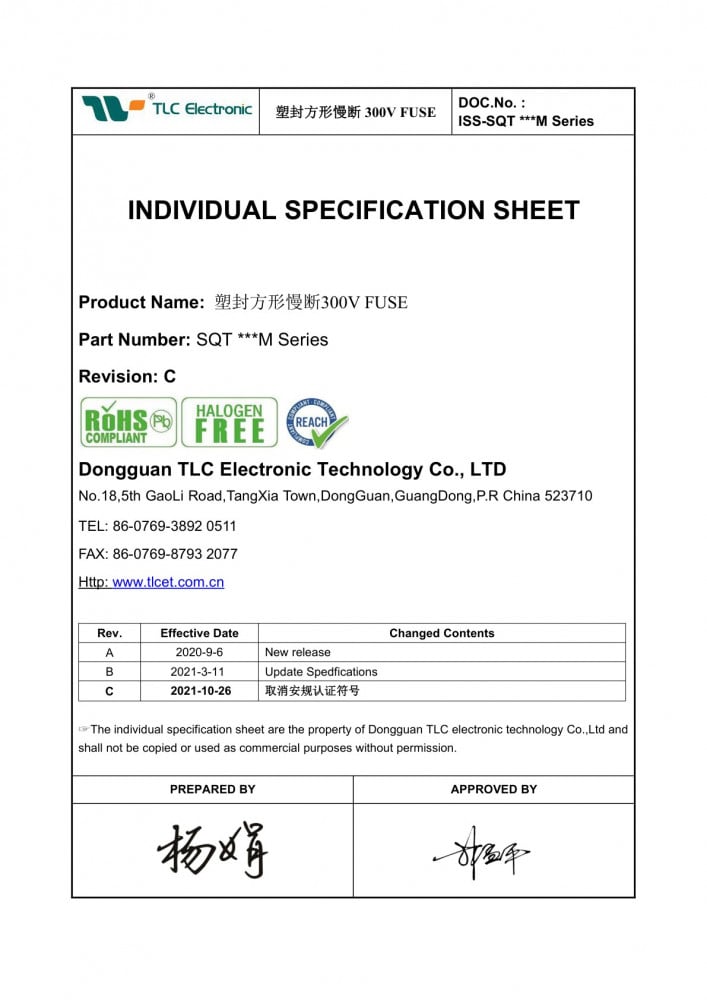 SQT5.00M datasheet page 1