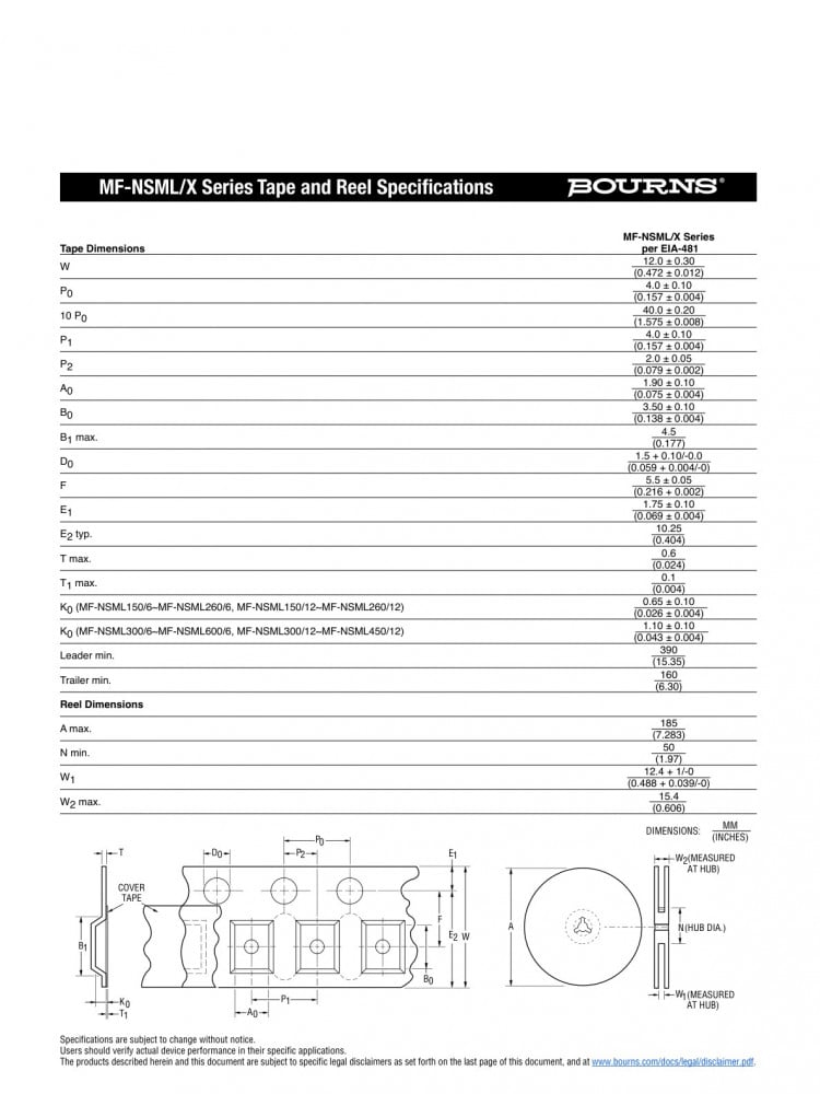 Bourns Multifuse technical document page 5