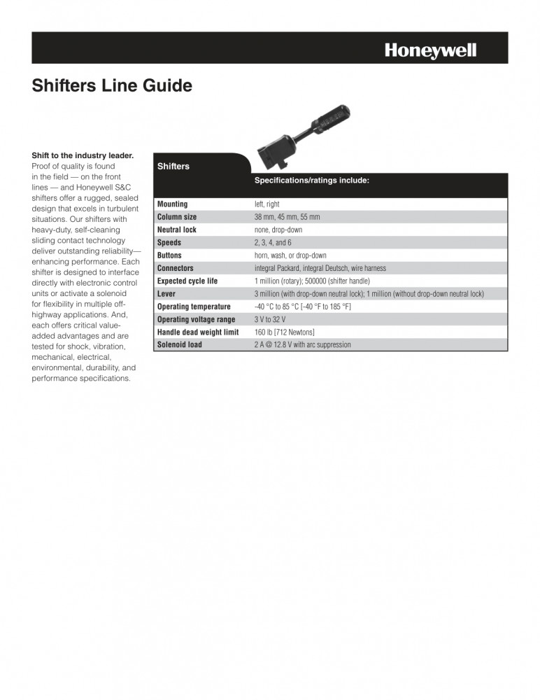 Honeywell shifter line guide page 2