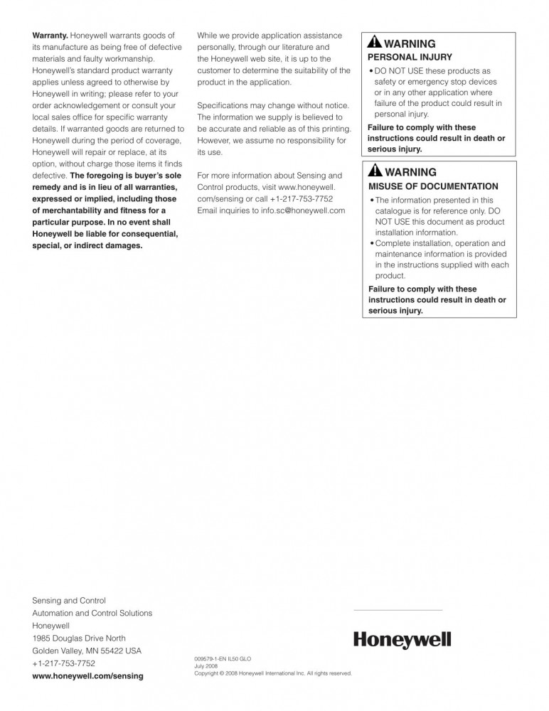 Honeywell shifter line guide page 3