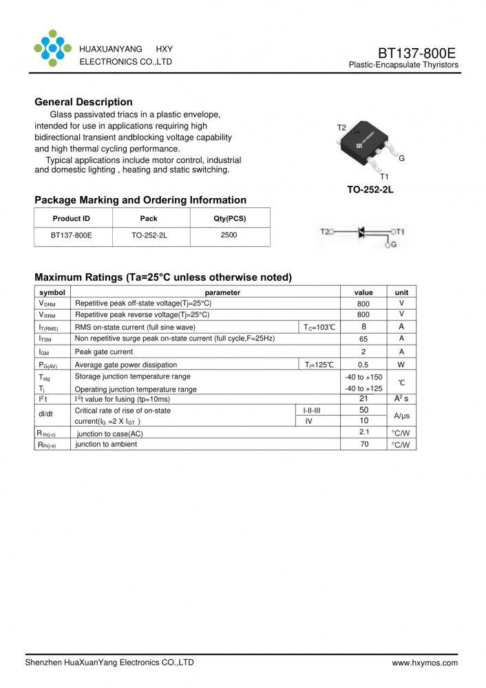 BT137-800E datasheet page 1