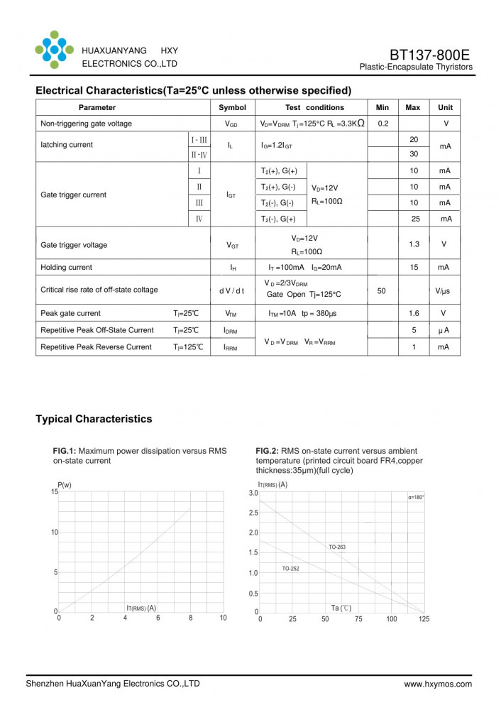 BT137-800E datasheet page 2