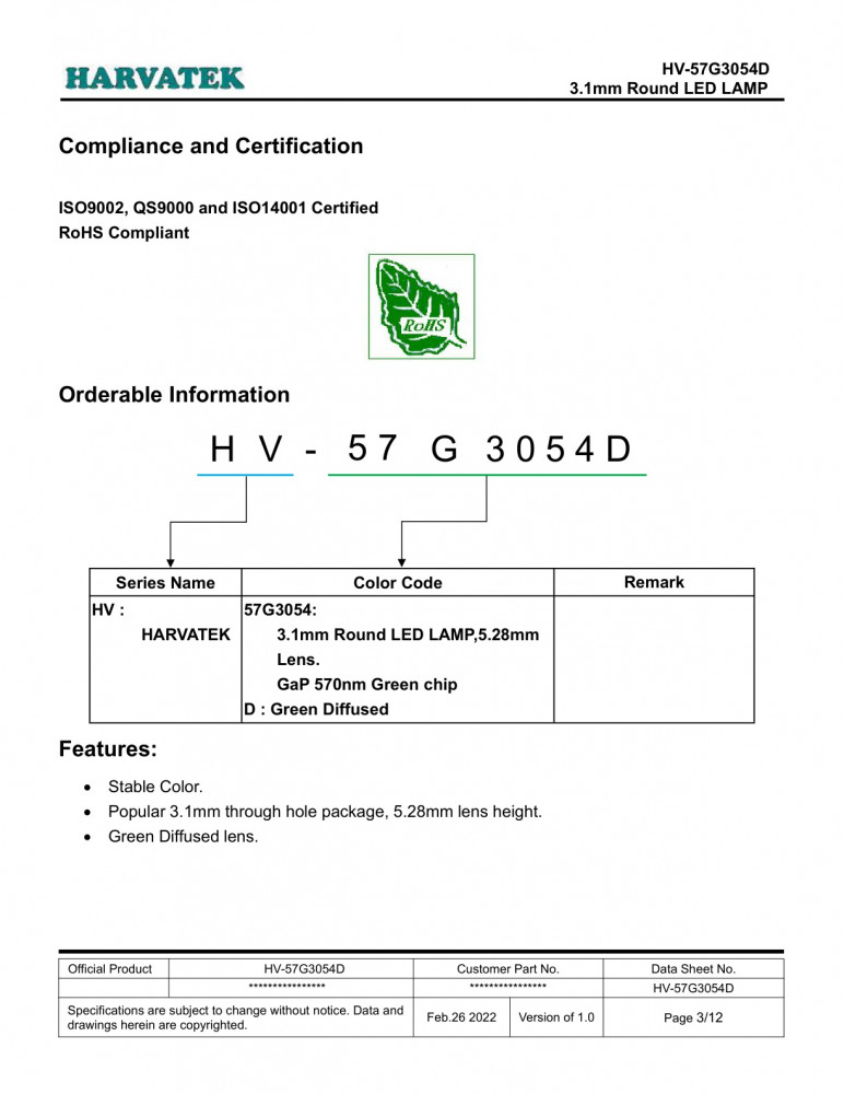 HV-57G3054D datasheet page 3