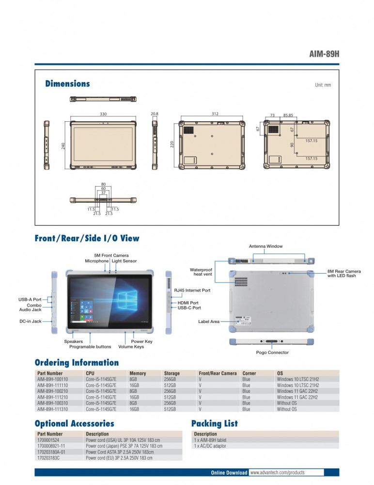 AIM-89H product document page 2
