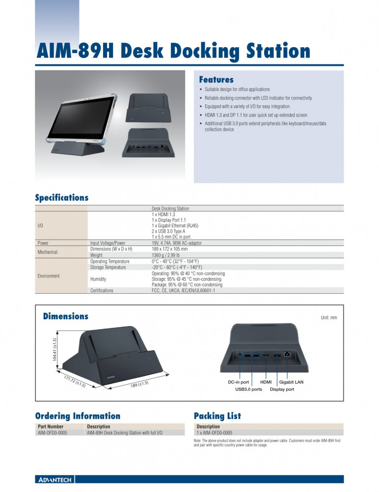 AIM-89H product document page 3