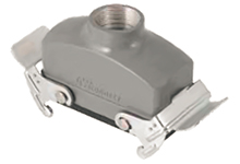 Heavy-Duty Standard (STD) Double Lever Coupler, Die-cast Aluminum, with 2 Levers, Top Entry, with Gasket, Size 24B «104x27», Extended Pg21 Thread, Grey for sale
