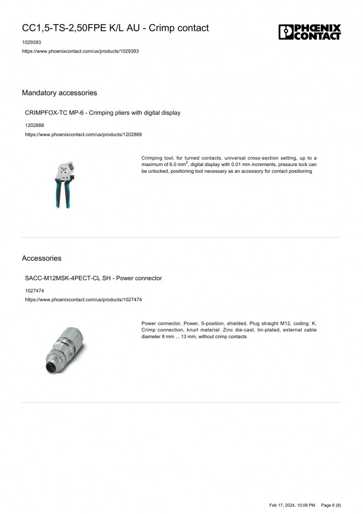 Phoenix Contact 1029393 technical document page 6
