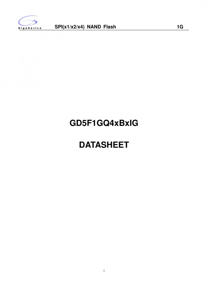 GD5F1GQ4UBYIGR datasheet page 1