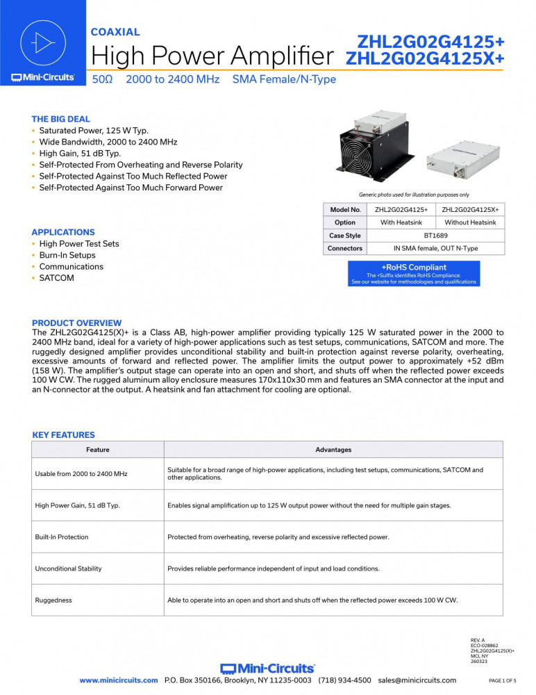 ZHL2G02G4125+ datasheet page 1