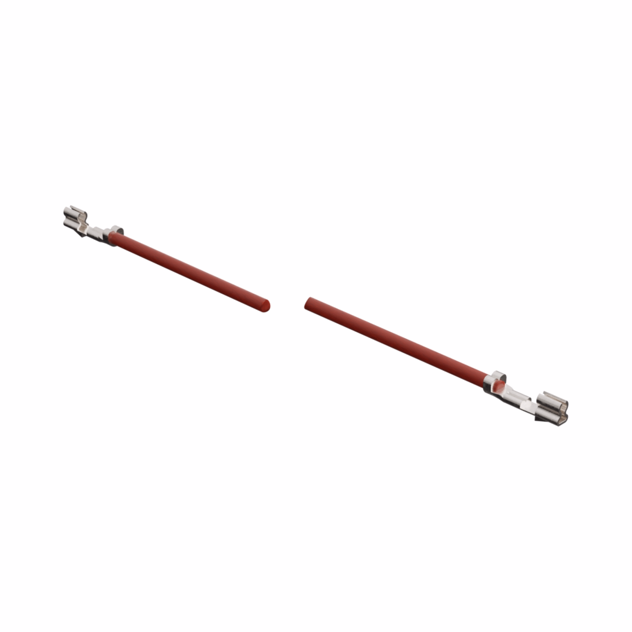 Pre-Crimped Lead Mini-SPOX Female-to-Mini-SPOX Female, Tin (Sn) Plating,  450.00mm Length, 22 AWG, Red for sale