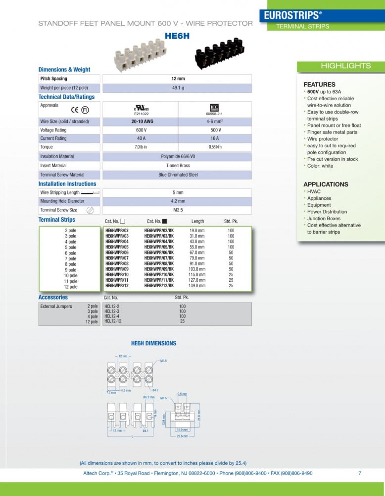 Altech HE16H technical document page 3