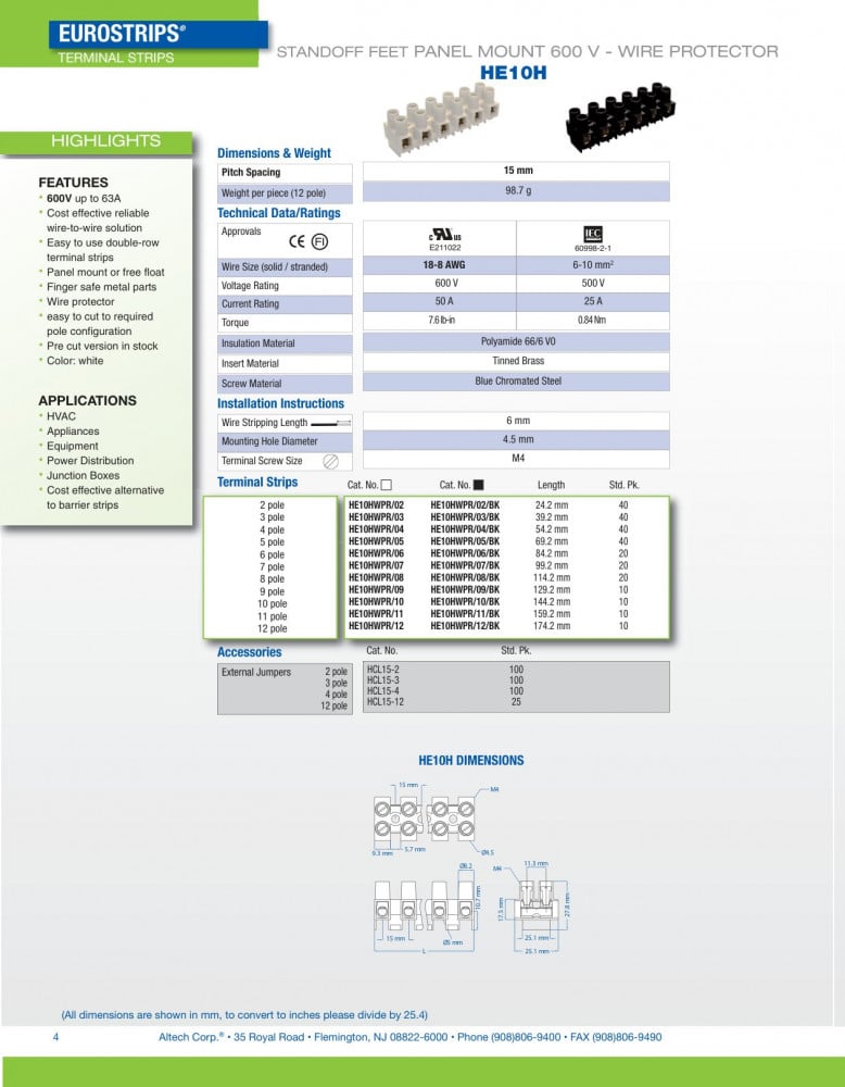 Altech HE16H technical document page 4
