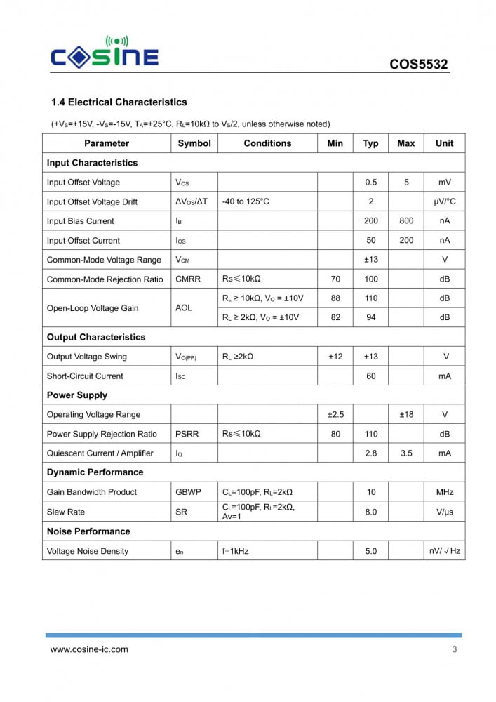 COS5532DT datasheet page 3